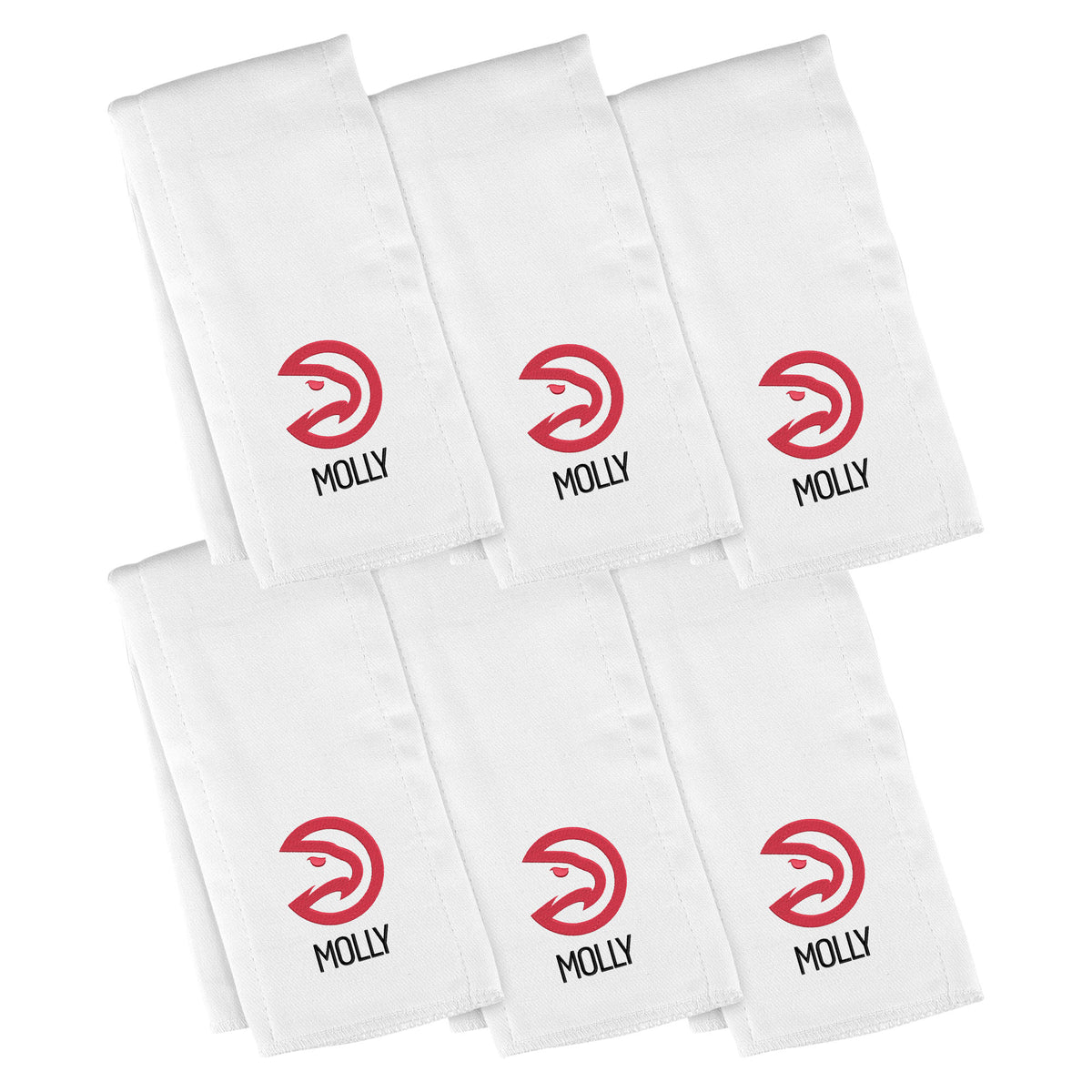 Personalized Atlanta Hawks 6-Pack Burp Cloths – Designs by Chad & Jake