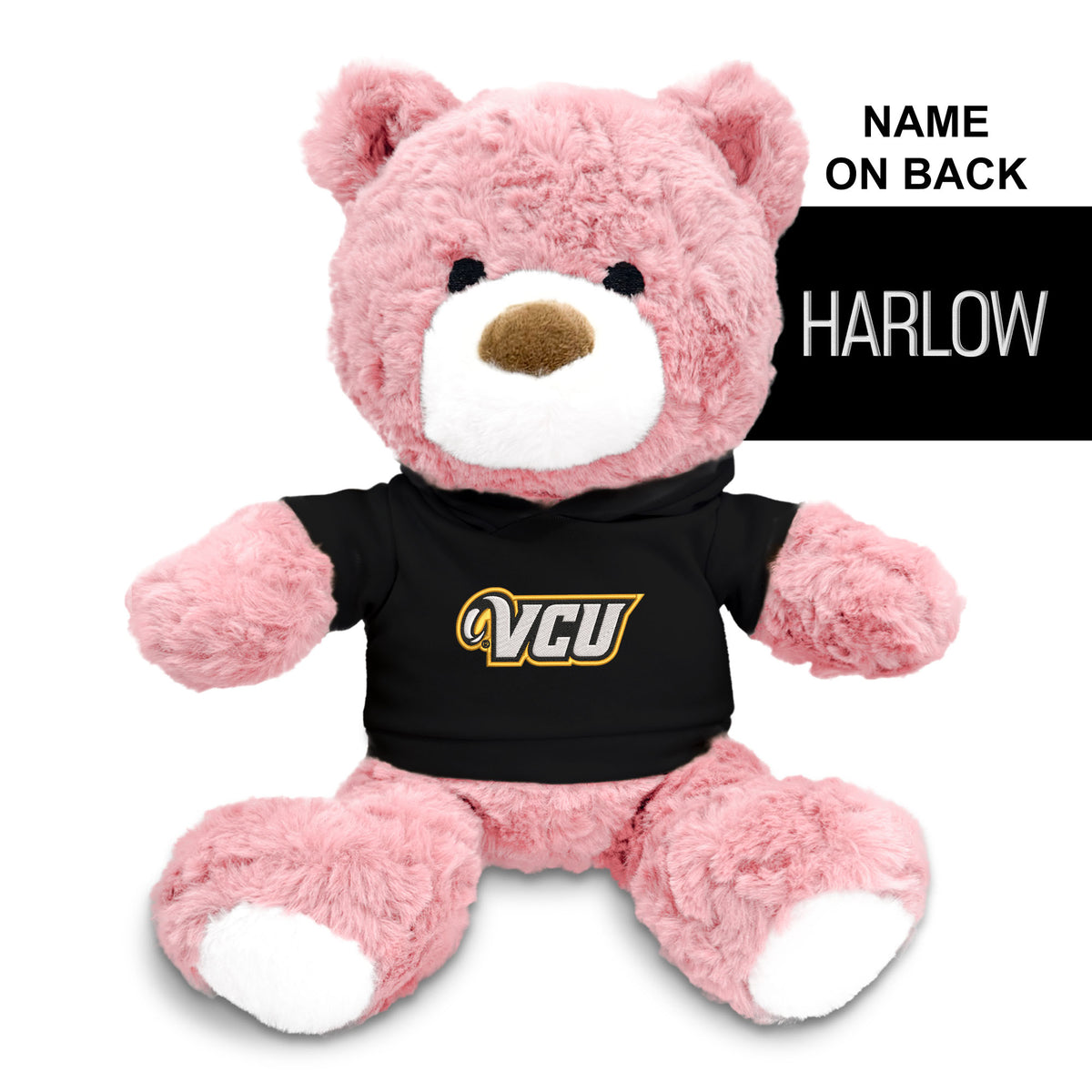 Personalized VCU Rams 10" Pink Plush Bear – Designs by Chad & Jake