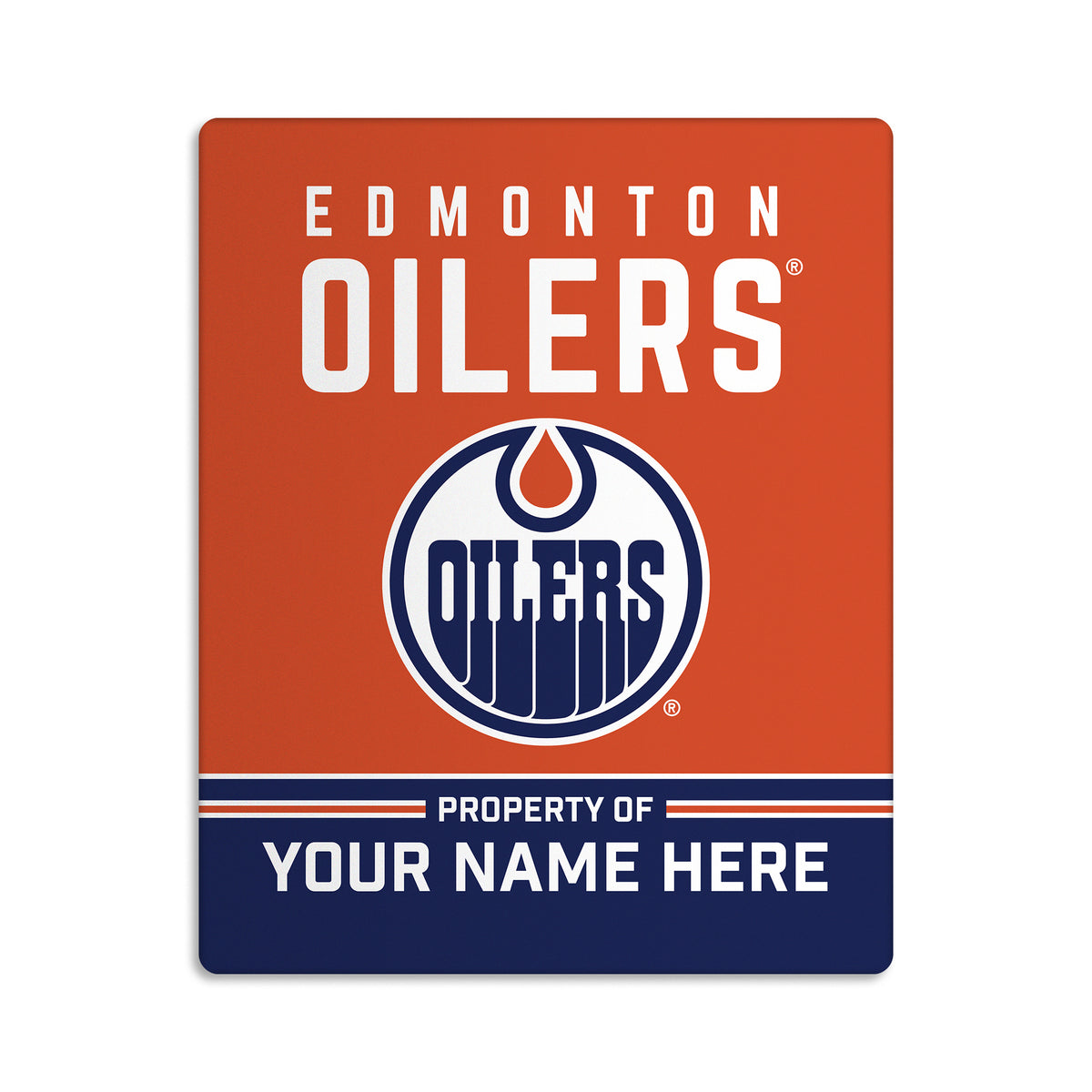 Custom Edmonton Oilers "Property of" Door Sign - 8"x10" – Designs by ...